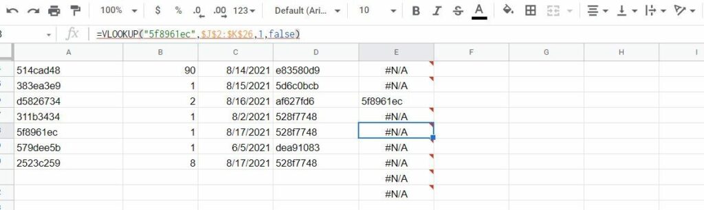 Fix #N/A error in Google Sheets: here are some useful tips
